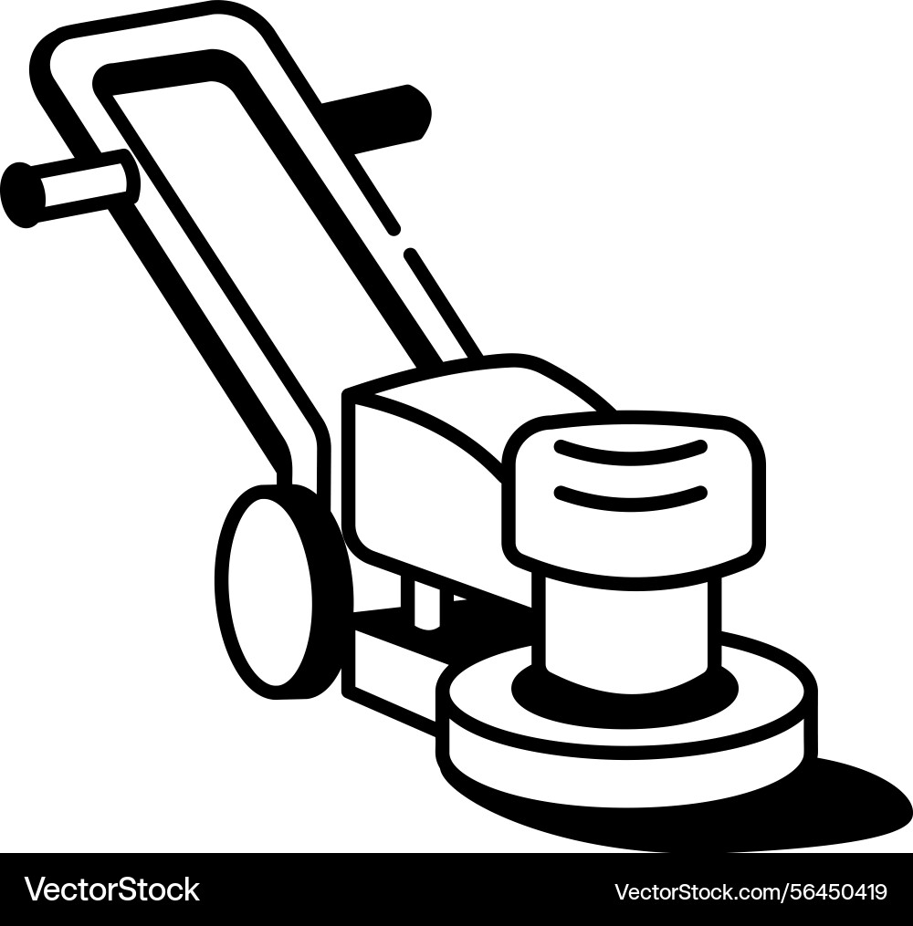 Floor polishing machine icon in hand drawn style Vector Image