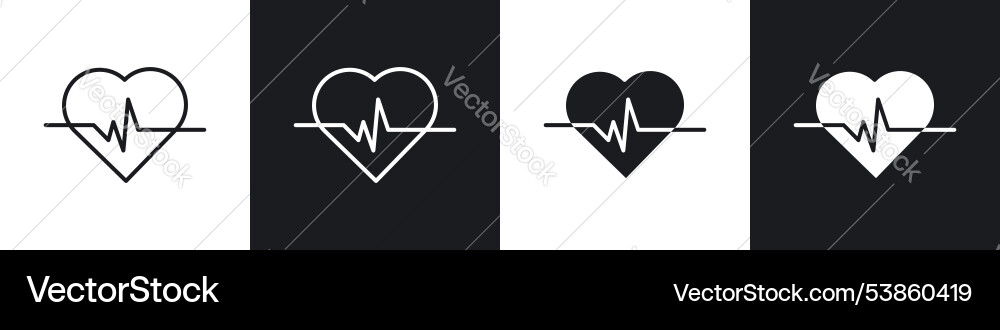 Heartbeat icon set Royalty Free Vector Image - VectorStock