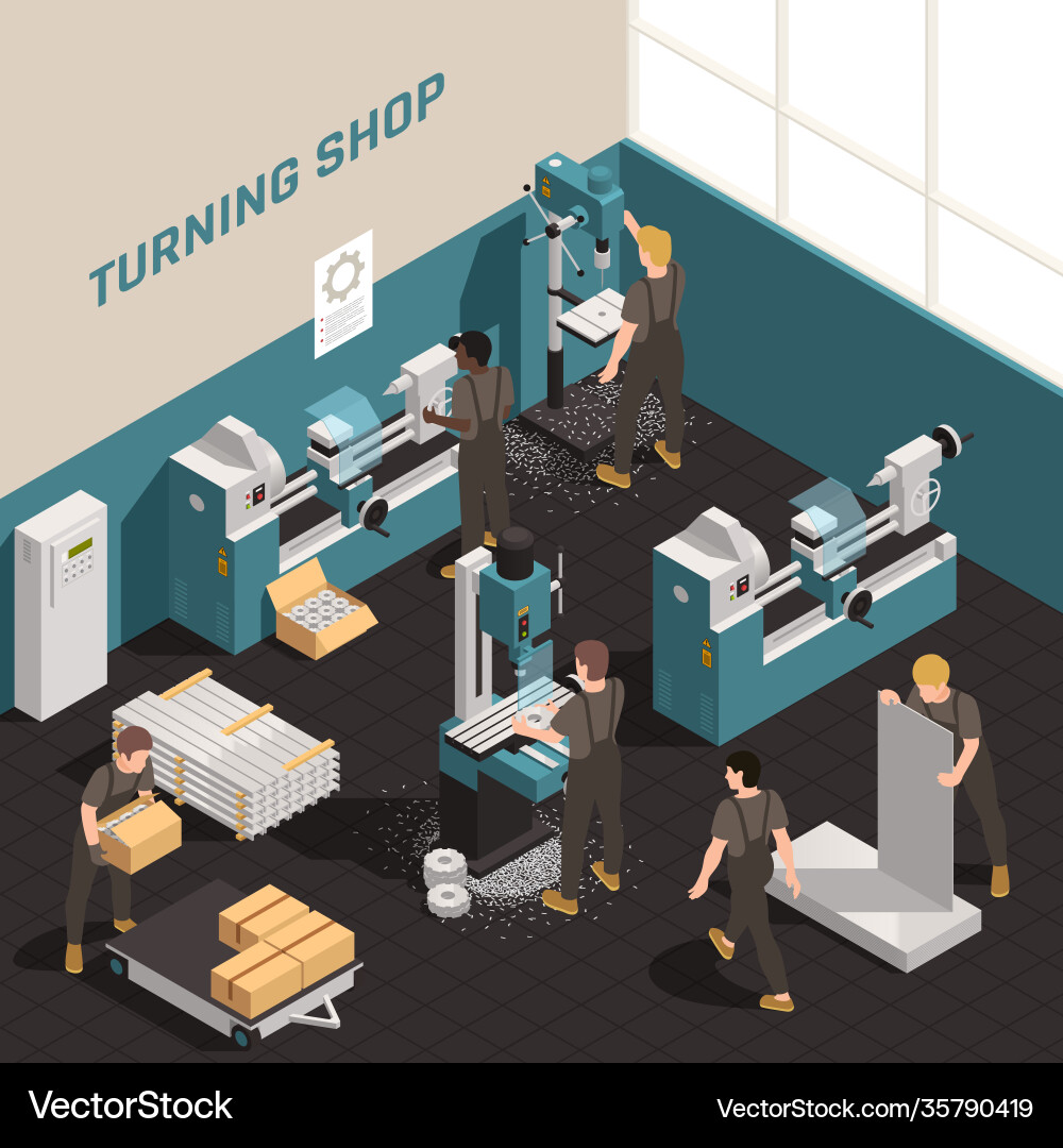 Metalworking Shop - Precision Equipment Royalty Free Vector