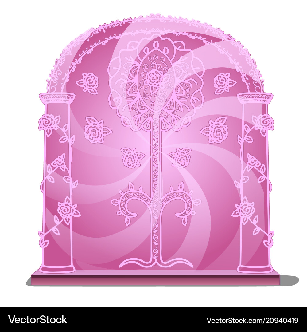 Pink portal isolated on white background Vector Image