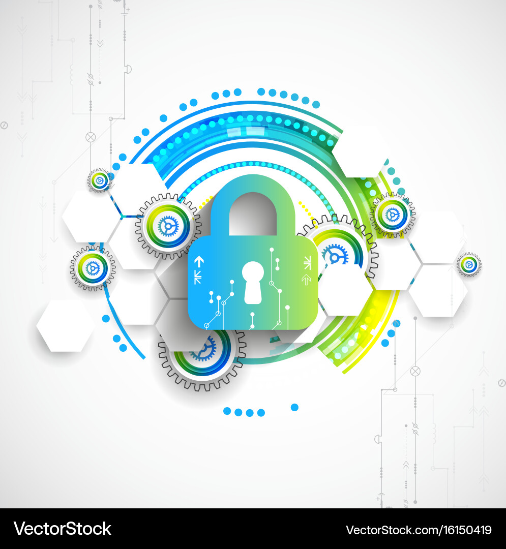 Protection concept security mechanism system Vector Image