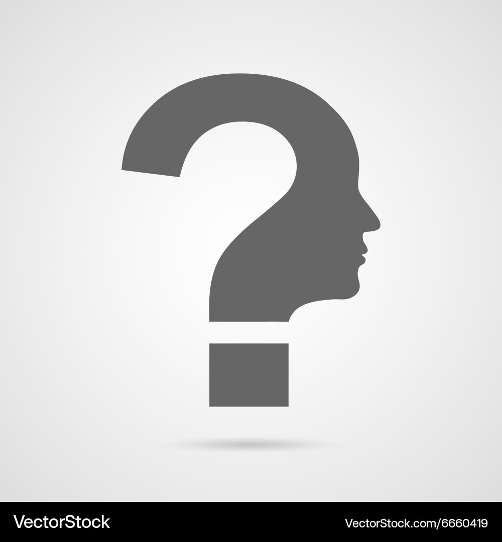 Question mark human head symbol Royalty Free Vector Image