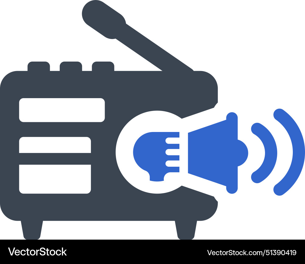 Radio advertising icon Royalty Free Vector Image