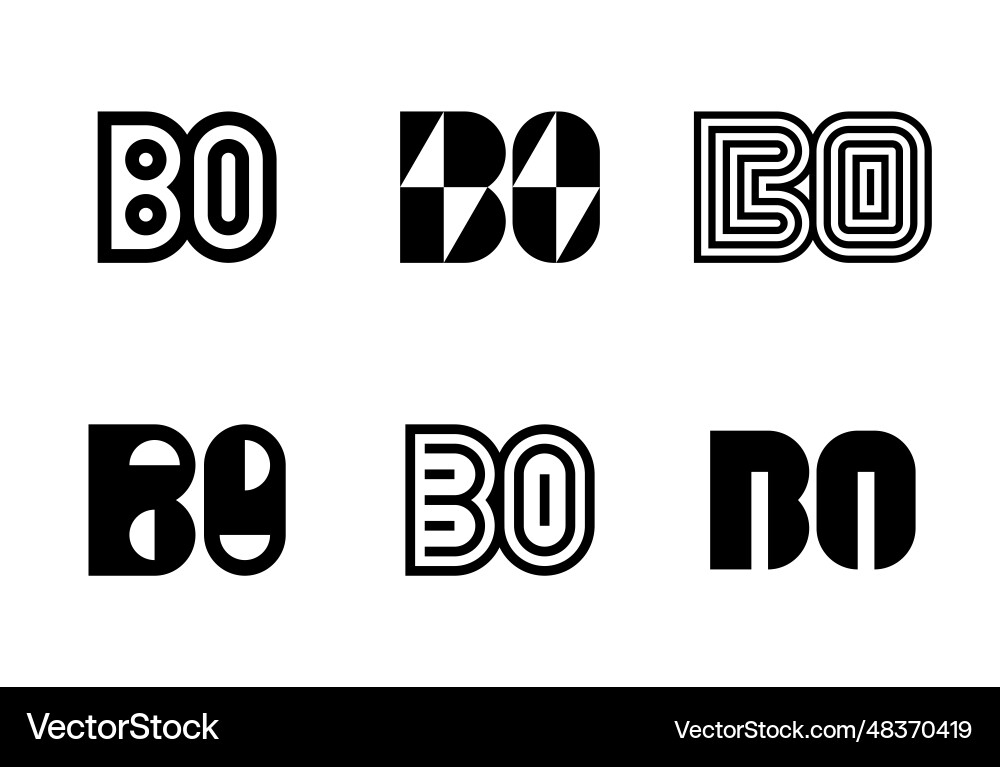 Set of letter bo logos Royalty Free Vector Image