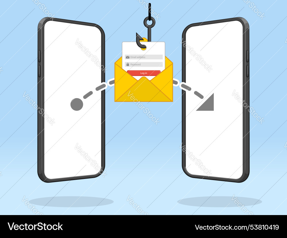 Smartphone transfer phishing fake login form Vector Image