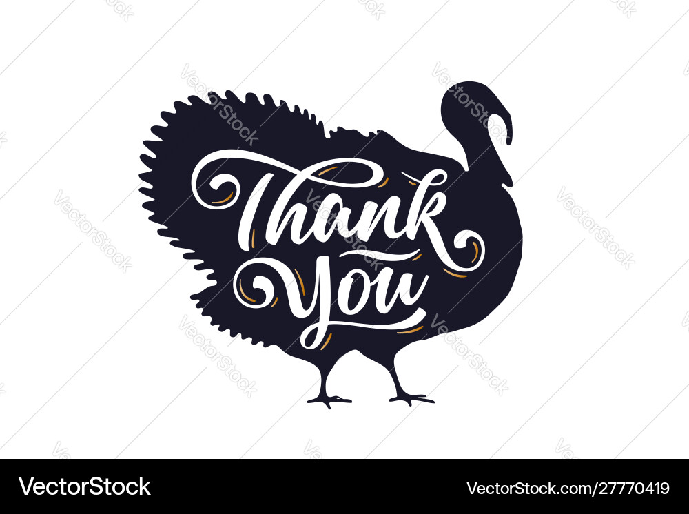 Türkei dank Schriftzug Lizenzfreies Vektorbild