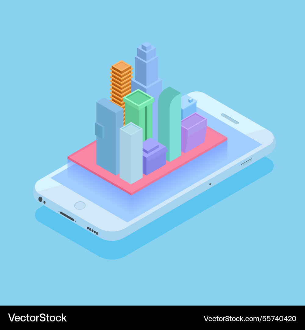Augmented reality background in flat style Vector Image