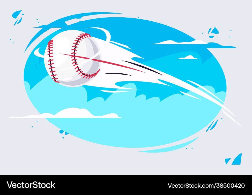 Baseball ball flying fast in air Royalty Free Vector Image