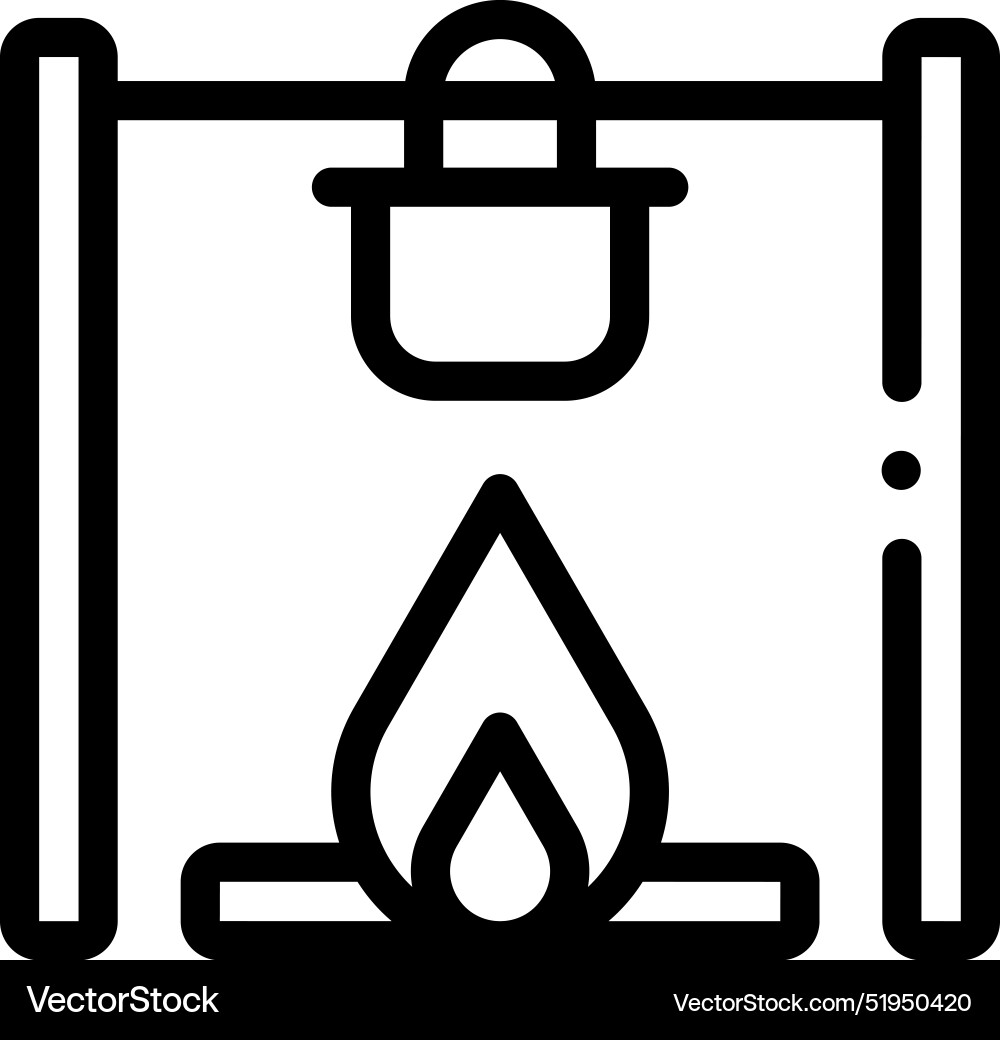 Campfire icon thin linear style design isolated Vector Image