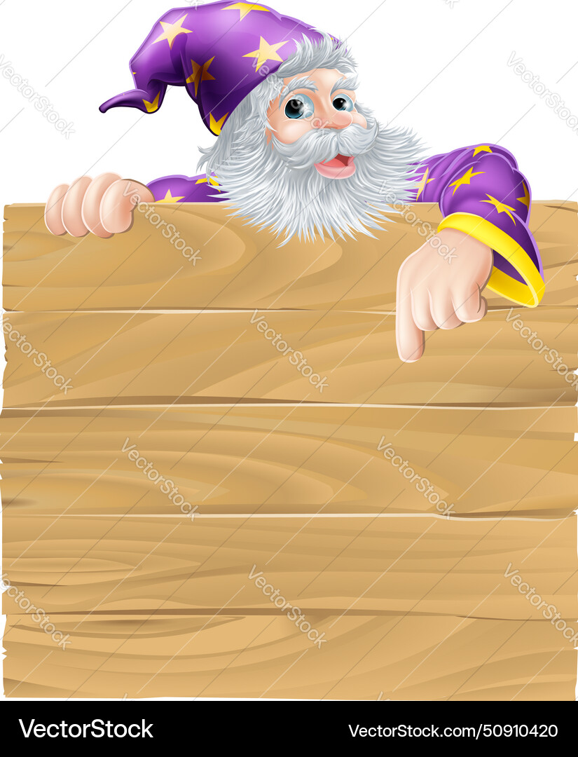 Cartoon sign and wizard Royalty Free Vector Image