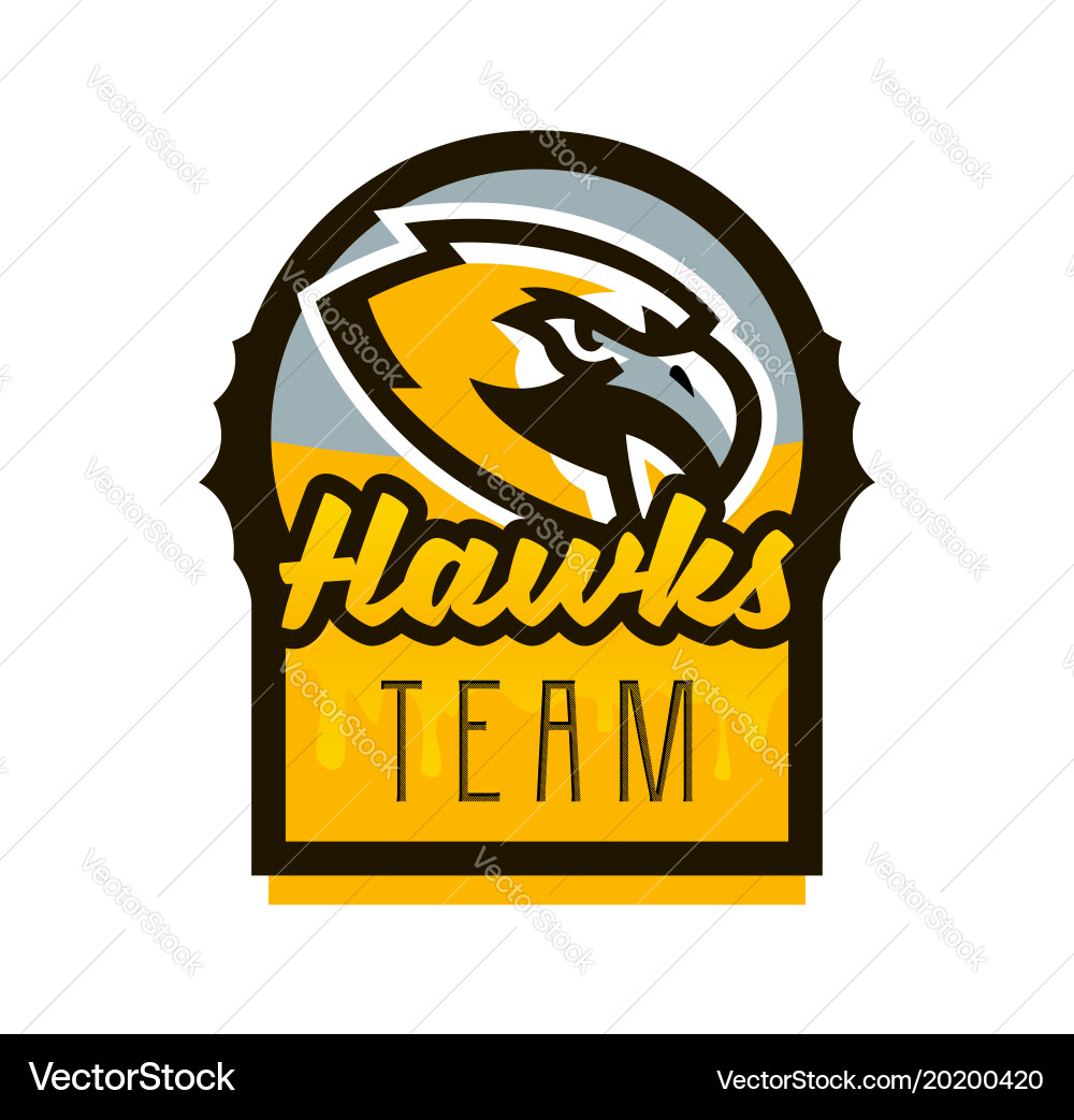 Colorful logo sticker emblem of a hawk flying Vector Image