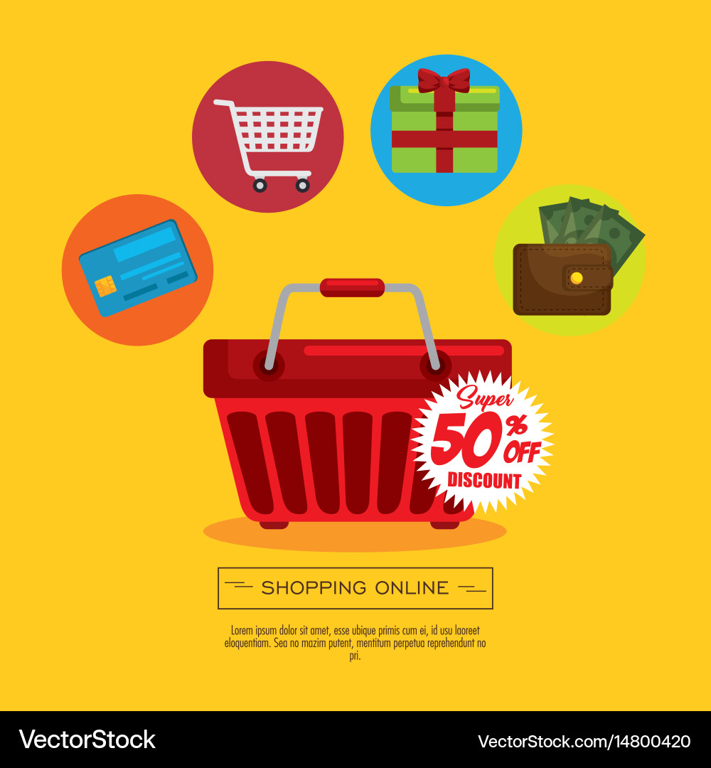 Colorful shopping design Royalty Free Vector Image