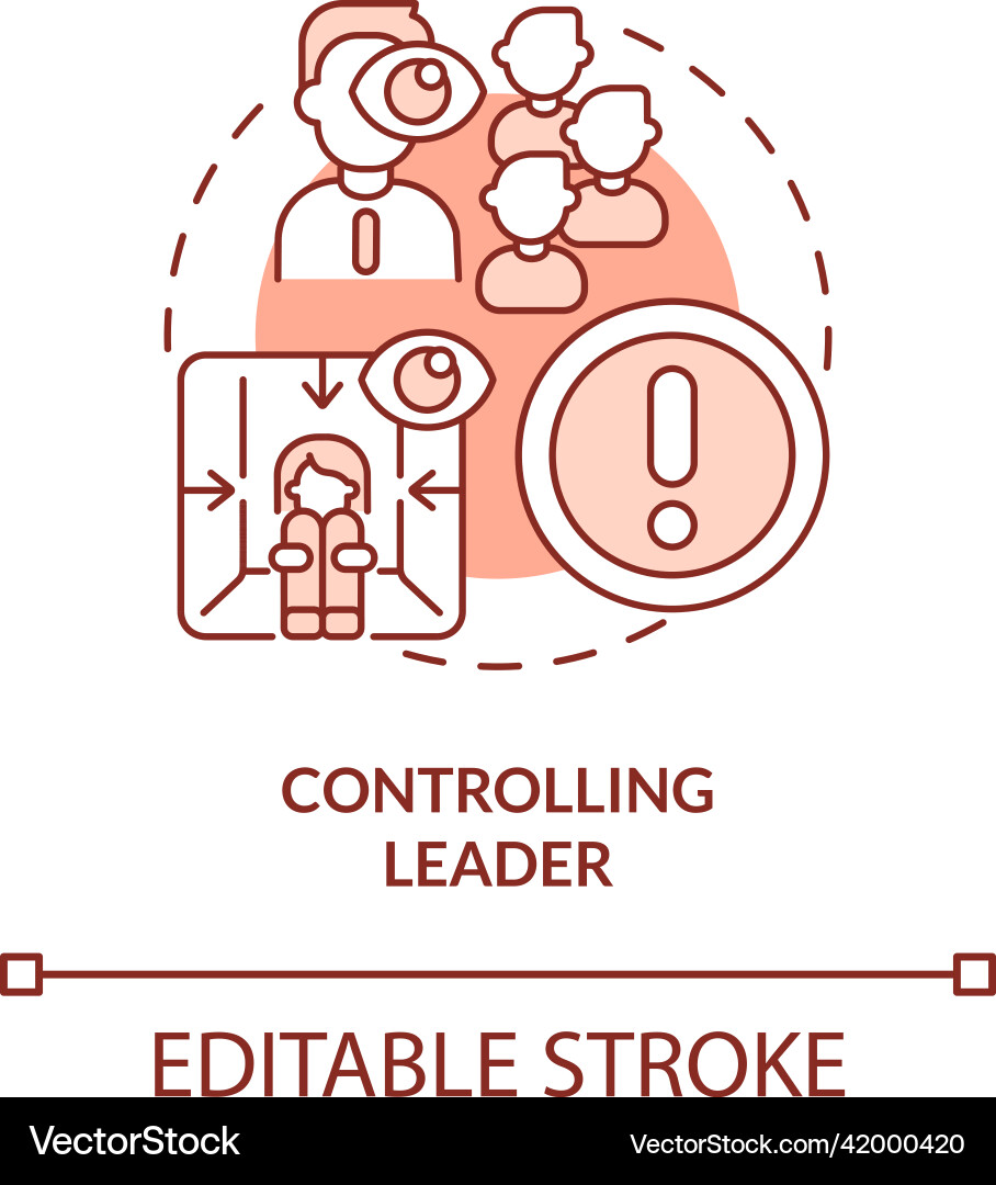 Controlling leader red concept icon Royalty Free Vector