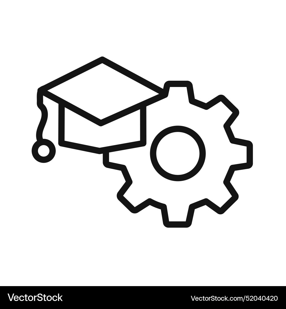 Engineering education icon black and white sign Vector Image