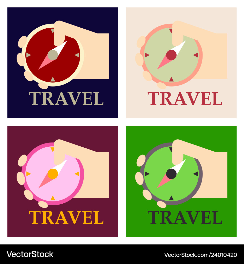 Hand holding a compass in holds Royalty Free Vector Image