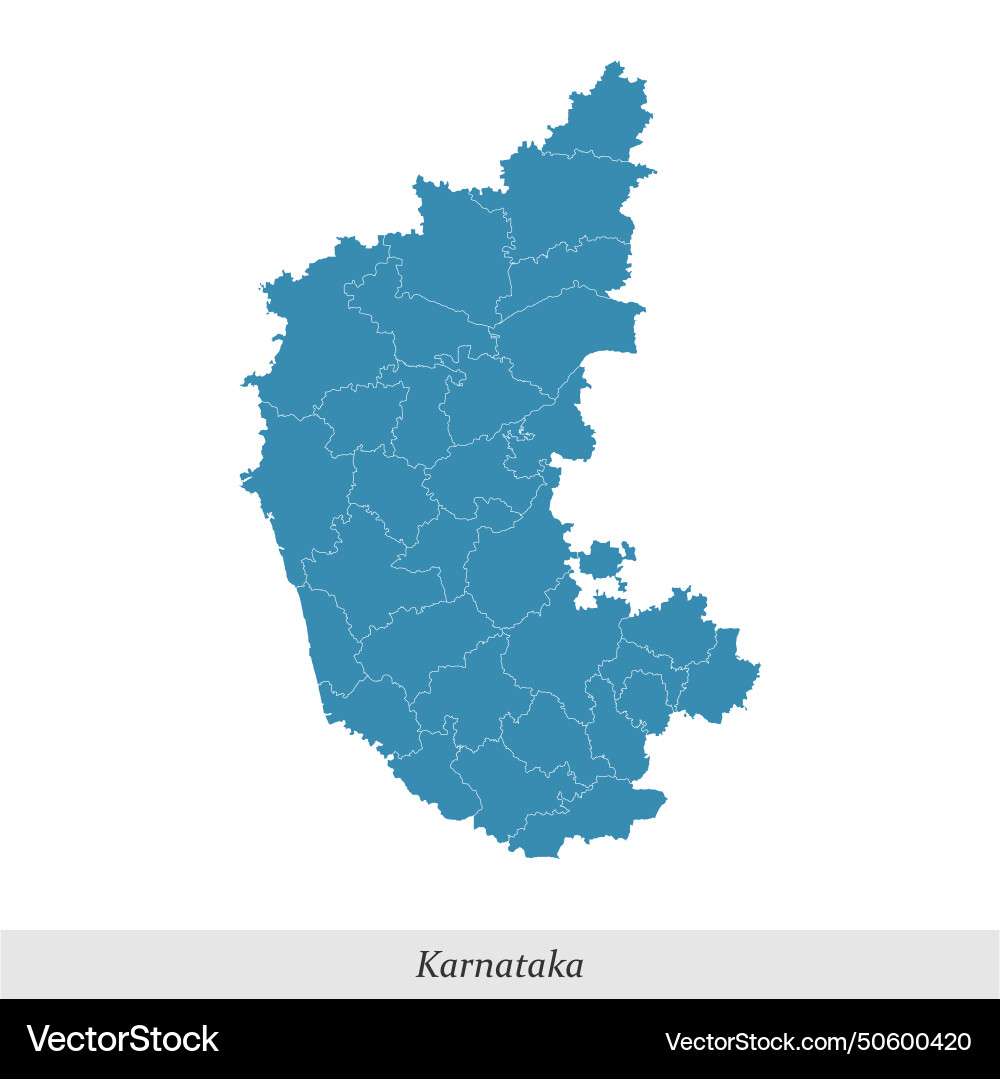 Karnataka State Map Royalty Free Vector Image - VectorStock