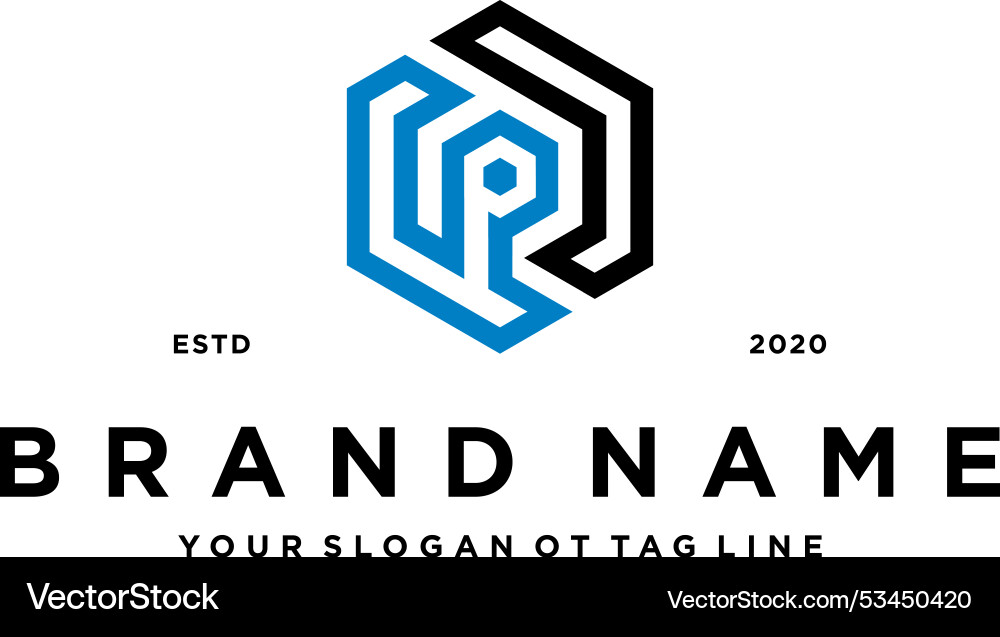 Letter p logo design creative Royalty Free Vector Image