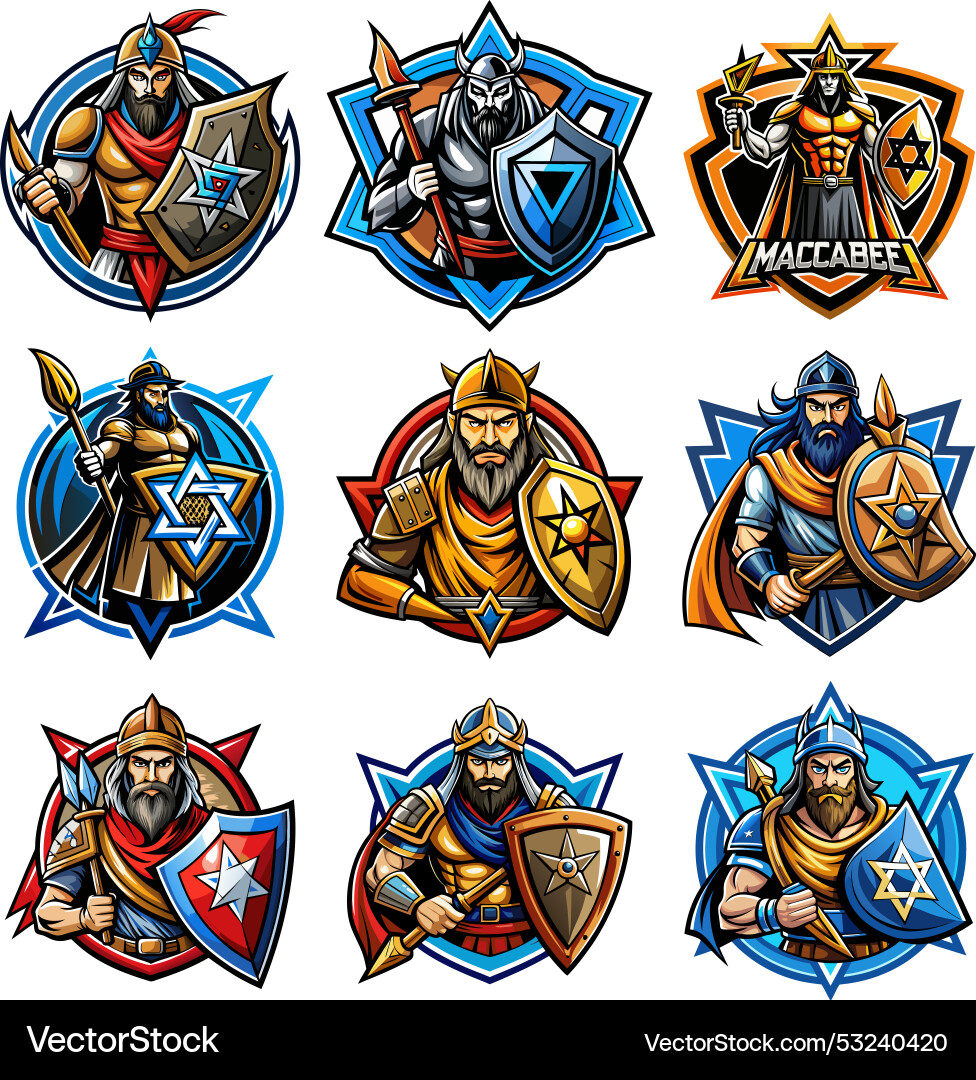 Maccabee warrior spirit knight with a sword Vector Image