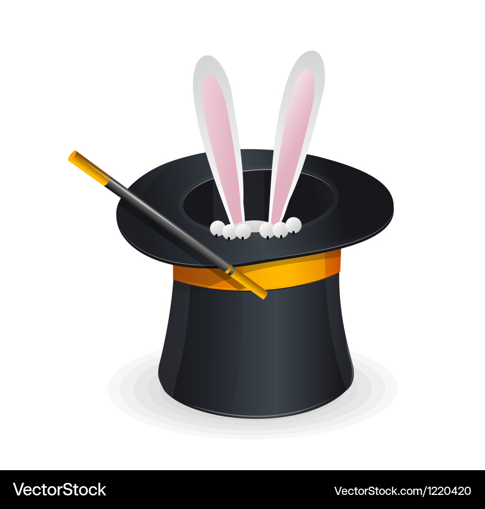 Magic hat and rabbit Royalty Free Vector Image