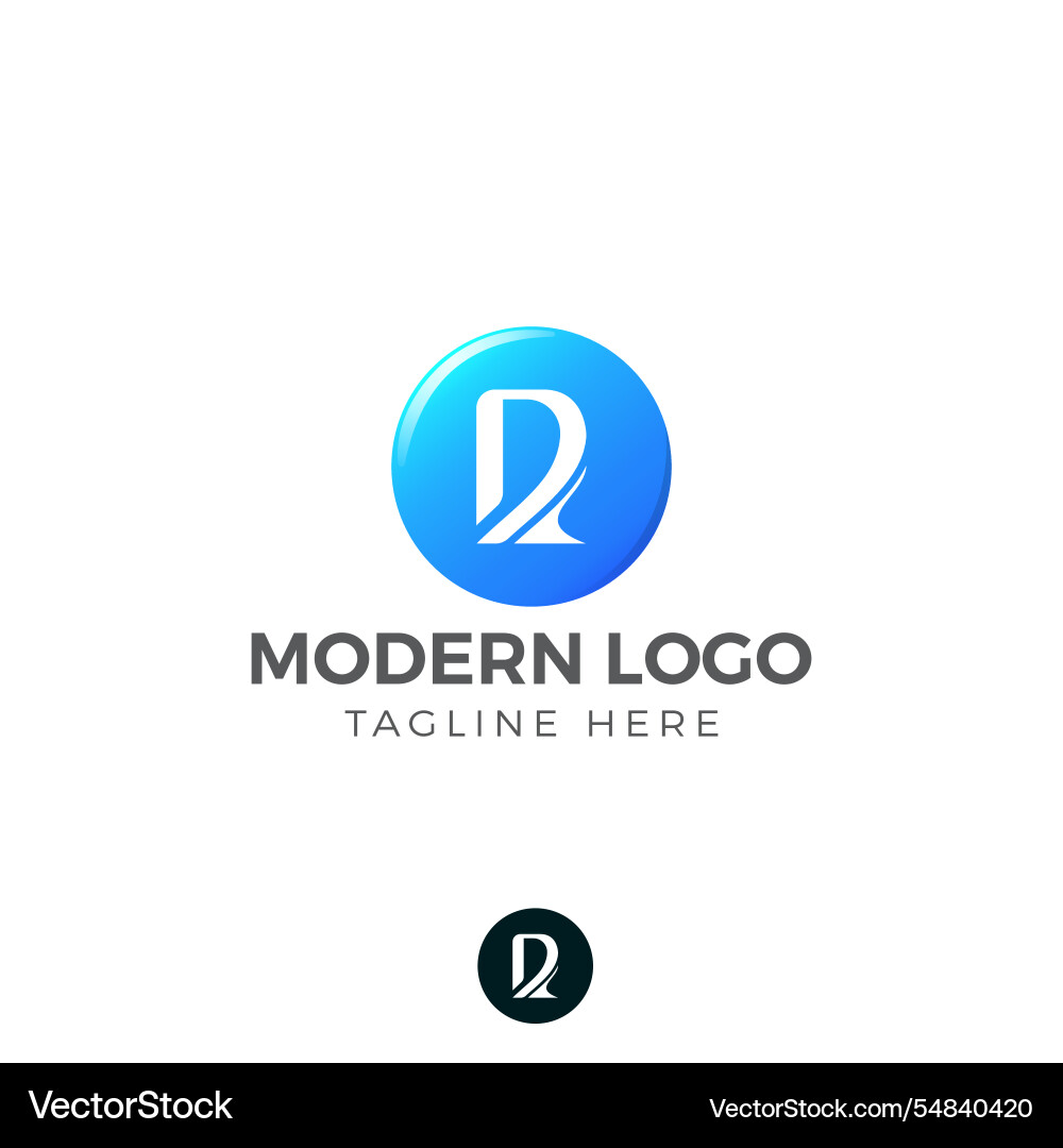 Modern vibrant blue r logo design Royalty Free Vector Image