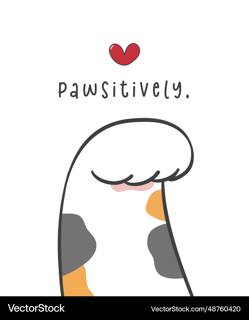 Pawsitive love adorable cat paws in whimsical Vector Image