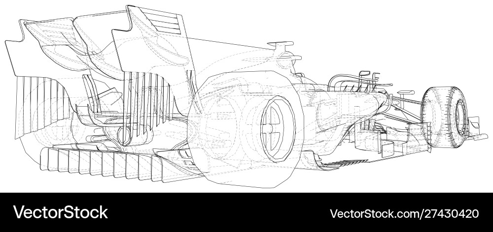 Race car wire-frame eps10 format created Vector Image