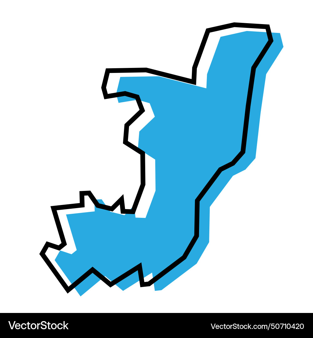 Republic of the congo simplified map Royalty Free Vector