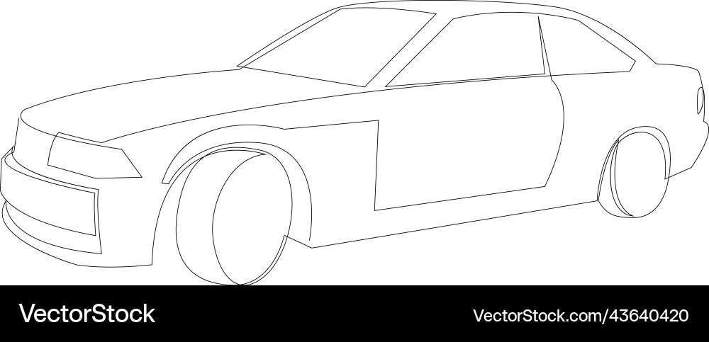 Sport car continuous one line drawing Royalty Free Vector