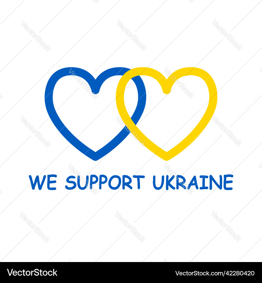 Ukraine hearts stand Royalty Free Vector Image