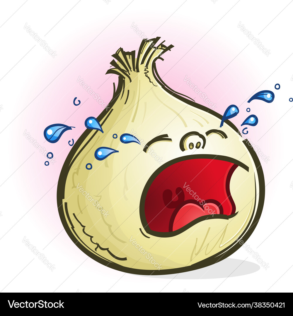 Crying Onion Cartoon Royalty Free Vector Image