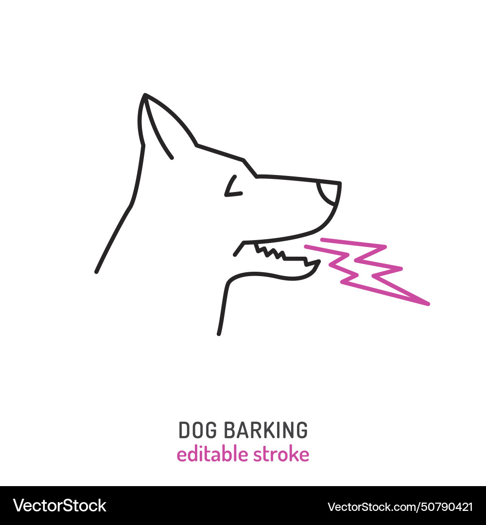 Dog barking canine aggression icon pictogram Vector Image