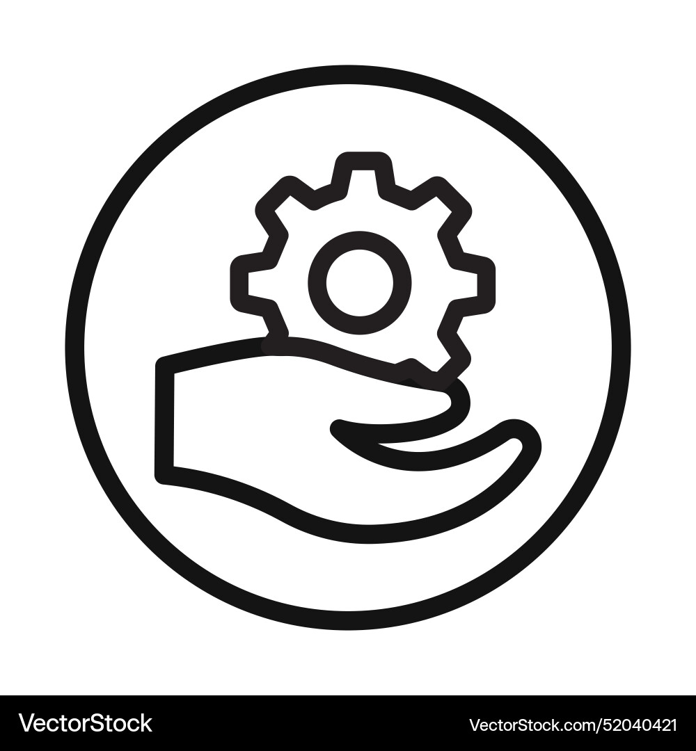 Engineering service icon black and white sign Vector Image