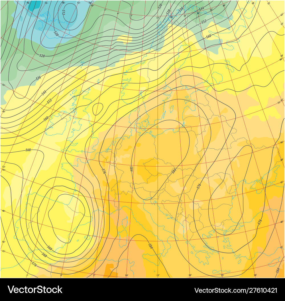 European Temperature Map Royalty Free Vector Image