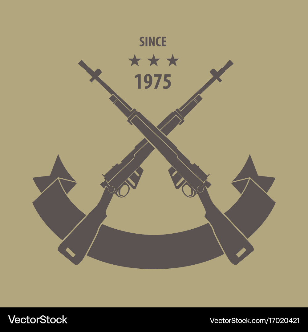 Firearm logo template guns rifles badge flat Vector Image