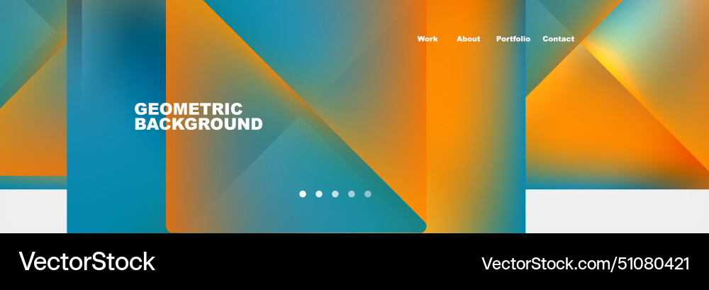 Geometric pattern with blue and orange triangles Vector Image