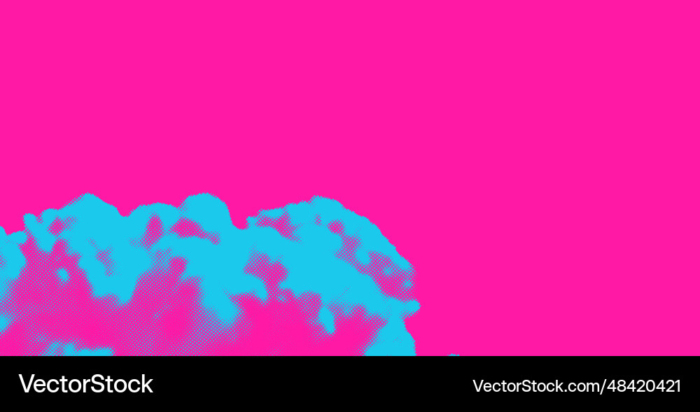 Halftone sky with clouds duotone abstract Vector Image