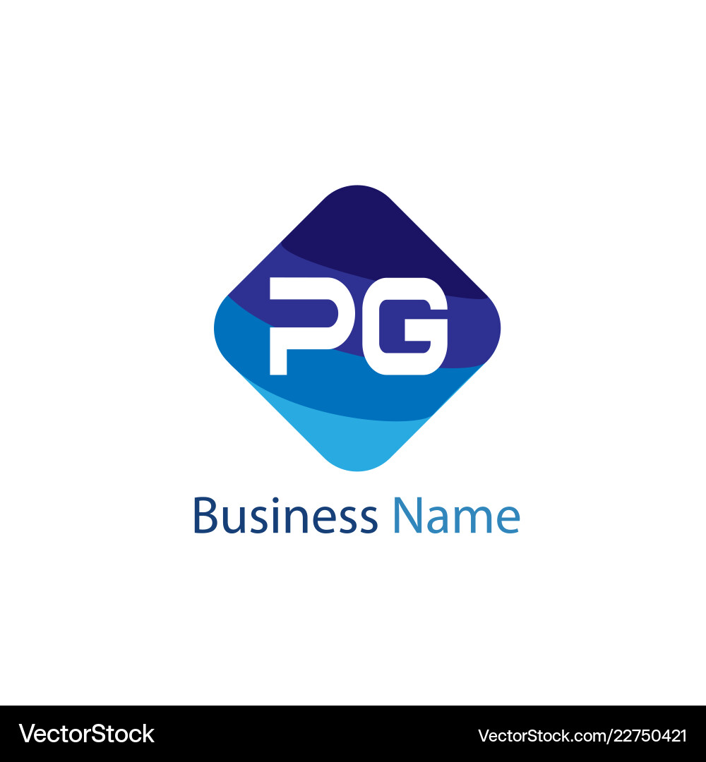 Initial letter pg logo template design Royalty Free Vector