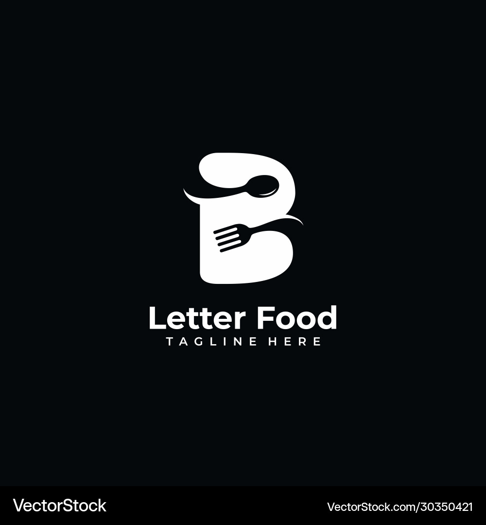 Letter b food logo icon Royalty Free Vector Image