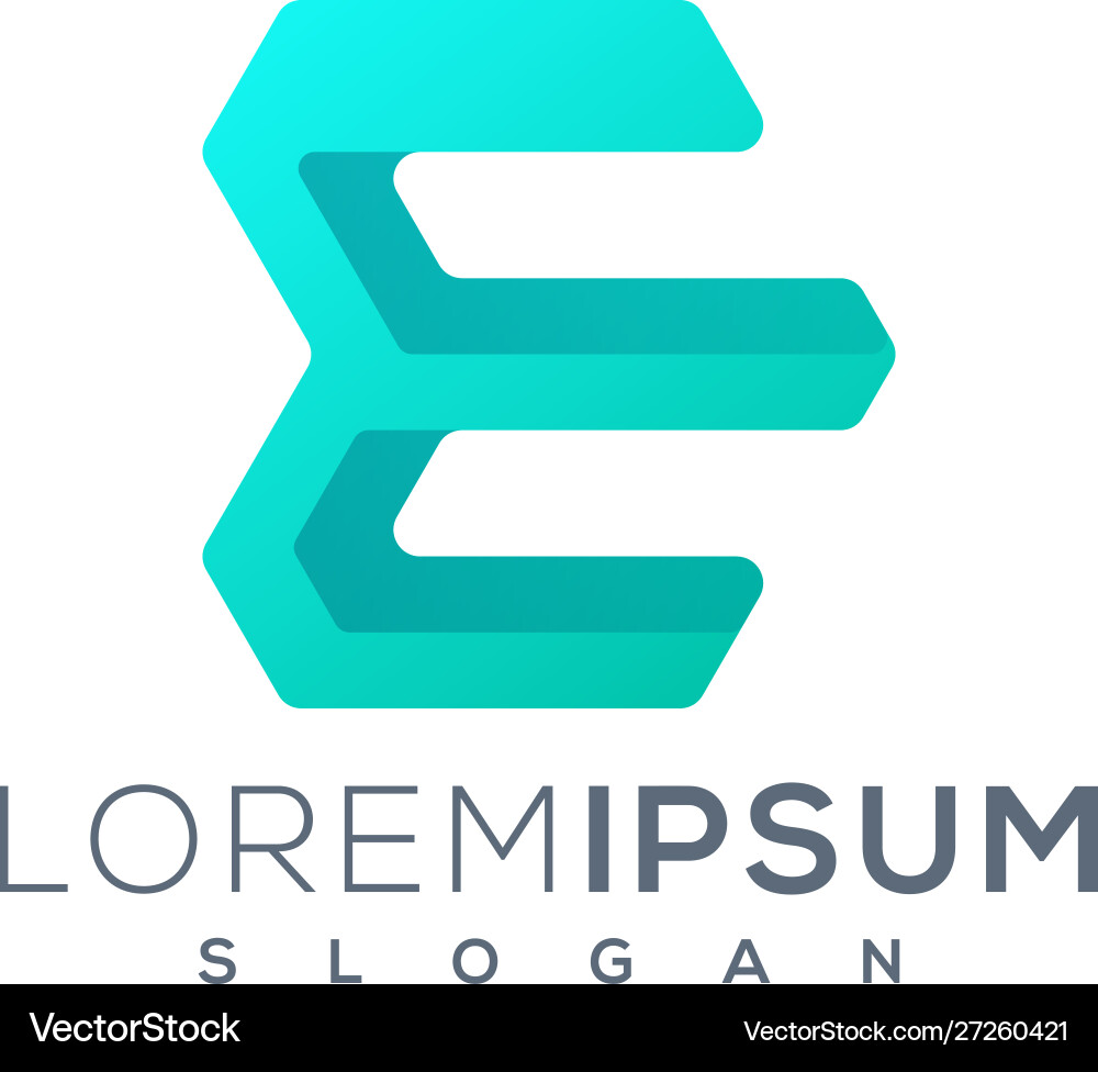 Letter e pixel logo design Royalty Free Vector Image