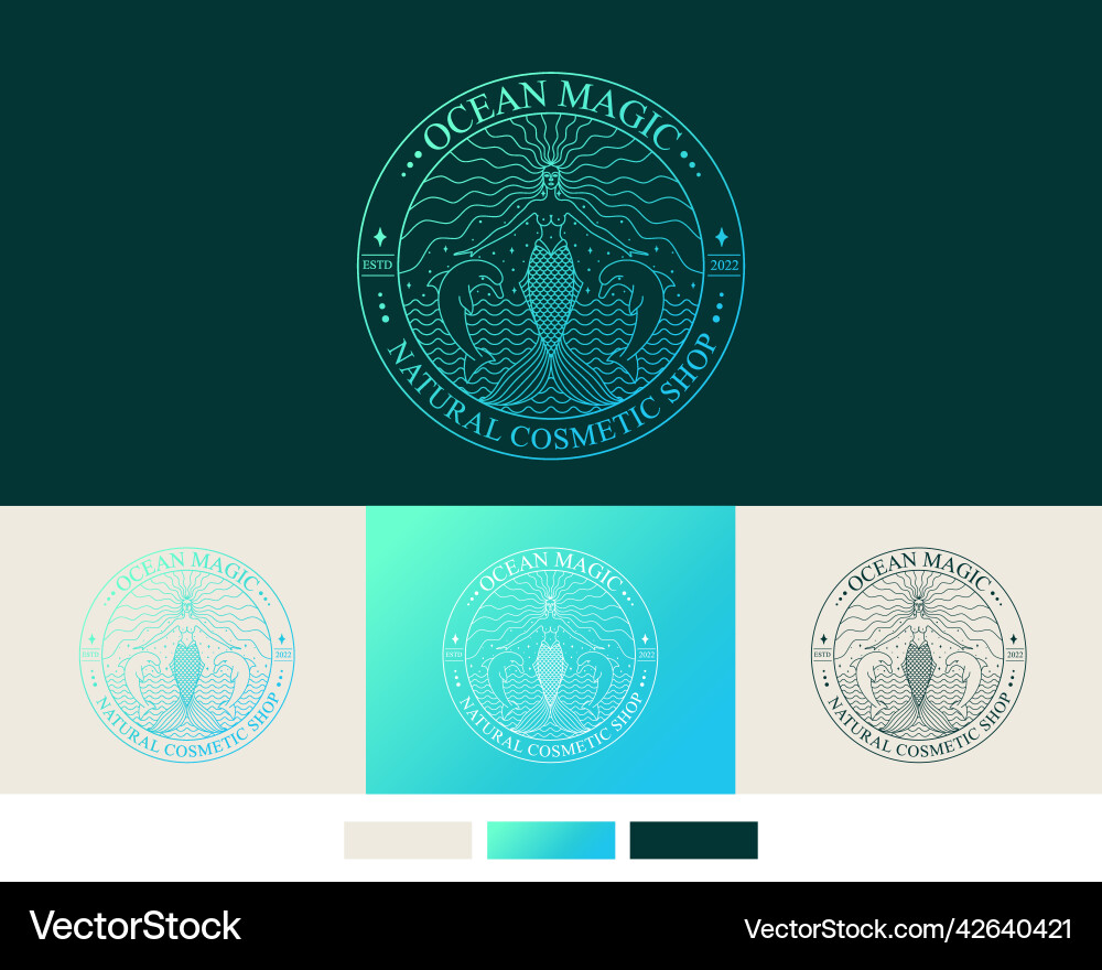 Mermaid logo brand template Royalty Free Vector Image