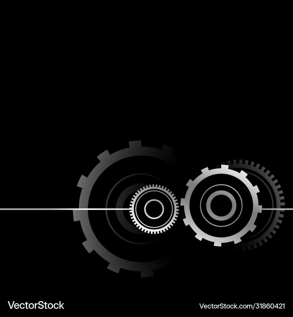 Metallic Cogwheel on Black Royalty Free Vector Image