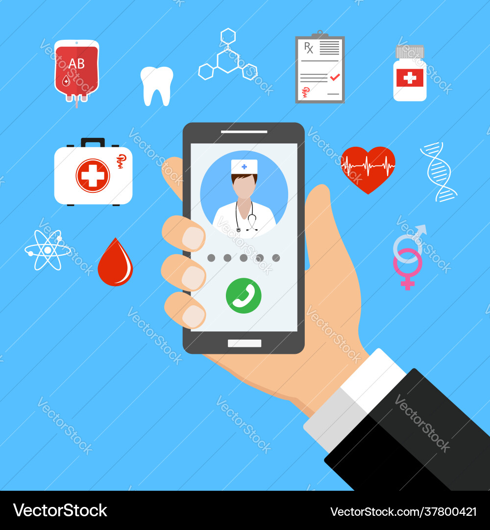 Mobile medicine online doctor Royalty Free Vector Image