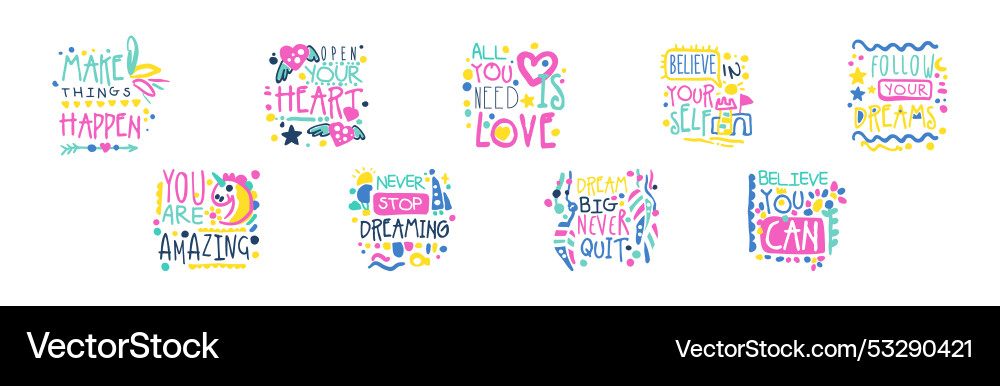Motivational and greeting quote inscription Vector Image