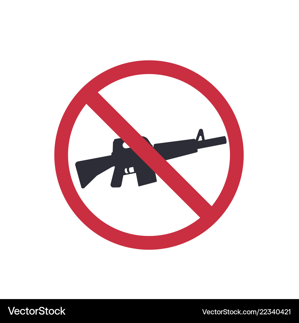 No guns sign with automatic rifle sticker Vector Image