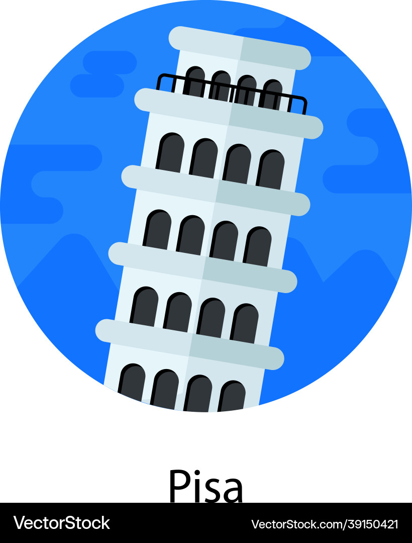 Pisa tower Royalty Free Vector Image - VectorStock