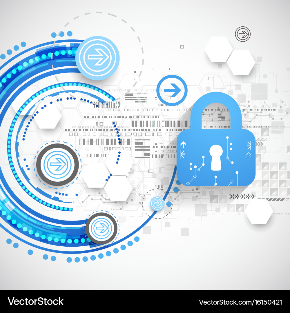 Protection concept security mechanism system Vector Image
