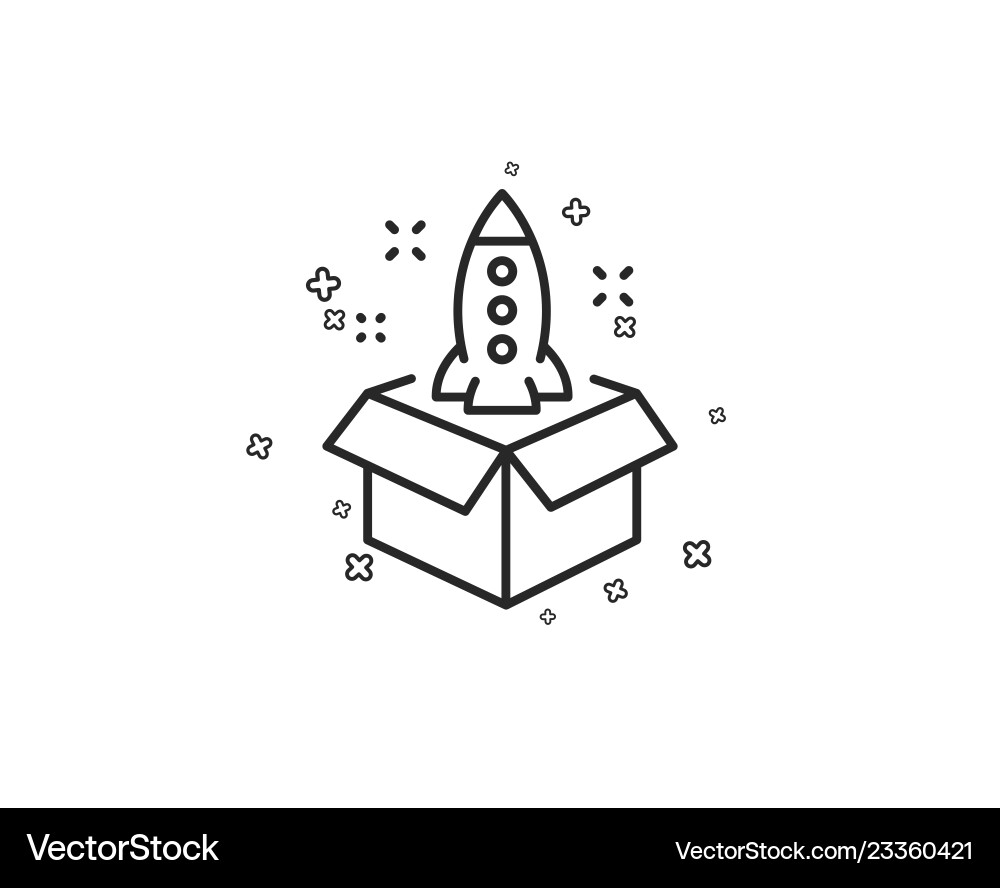 Startup line icon launch project sign Royalty Free Vector