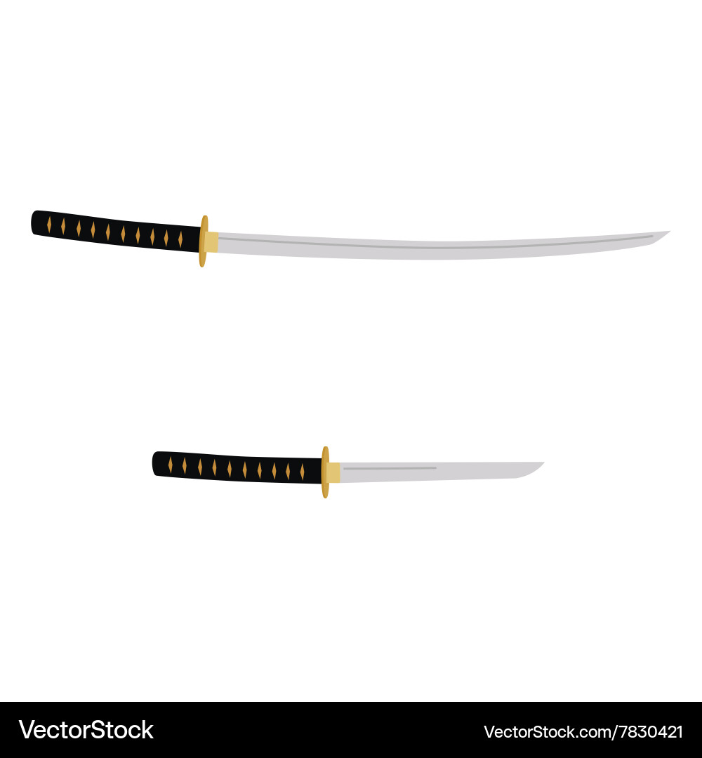 Tanto and katana sword Royalty Free Vector Image