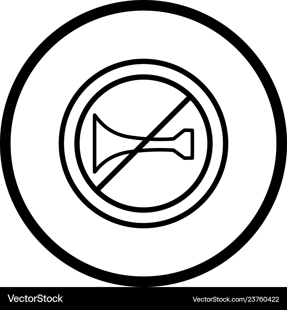 Audible warning devices prohibited icon Royalty Free Vector