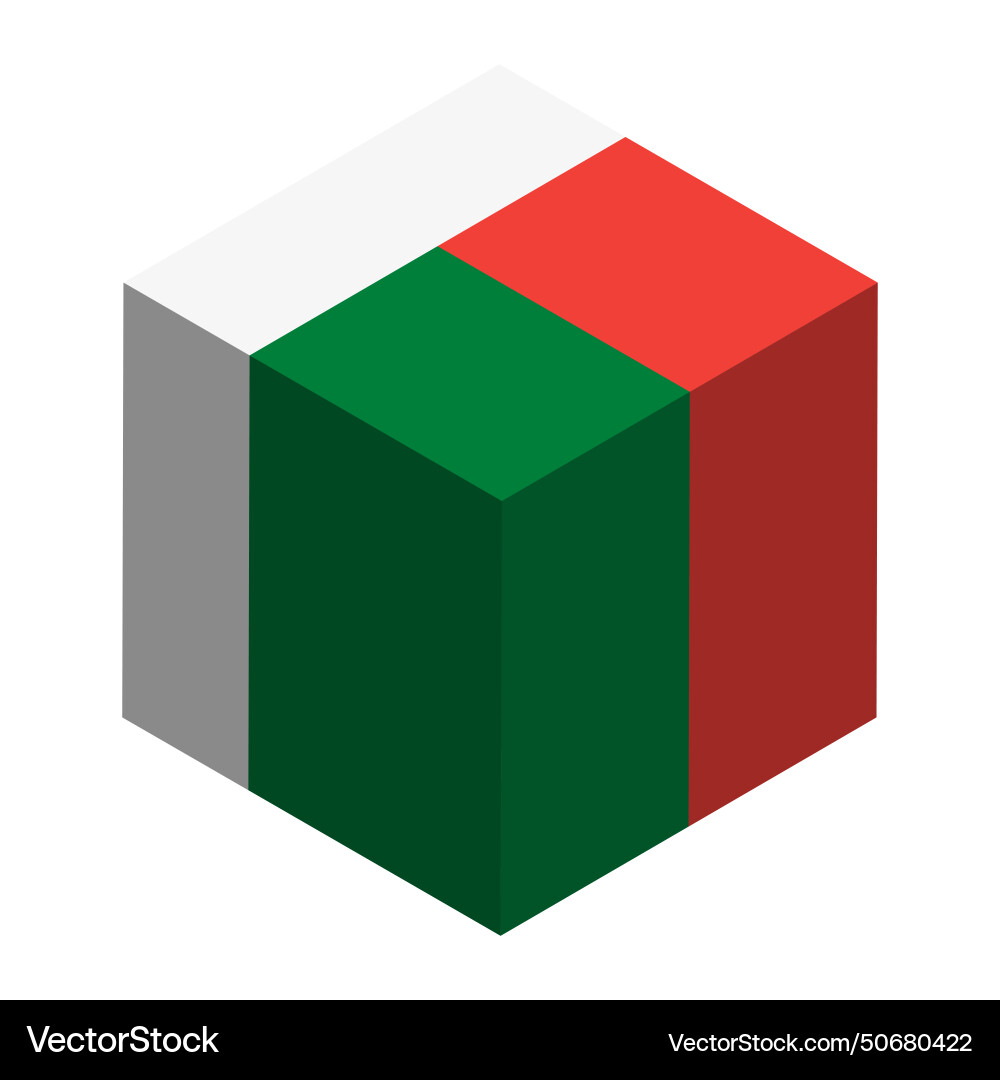 Cube flag of madagascar Royalty Free Vector Image